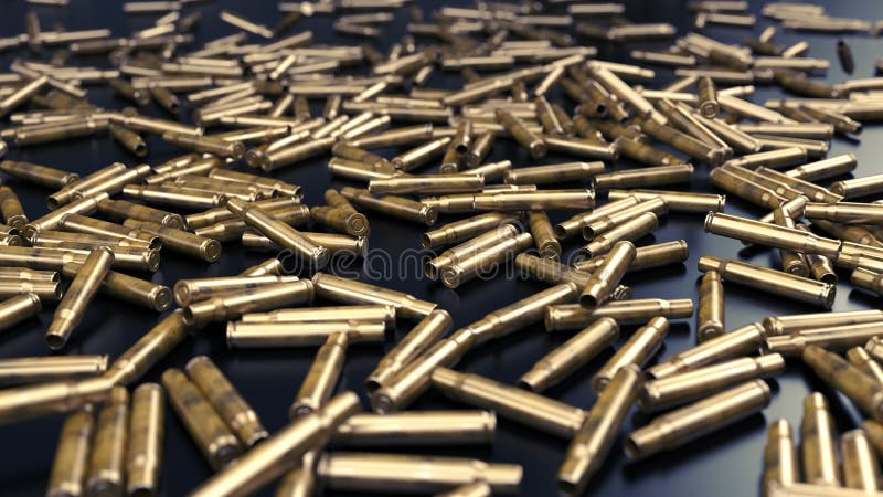 Bullet Shells Background - 3D Illustration Stock Image - Image of ...