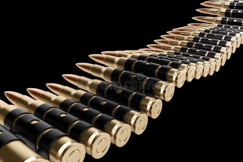 Bullet Shells Belt - 3D Illustration Stock Illustration - Illustration ...