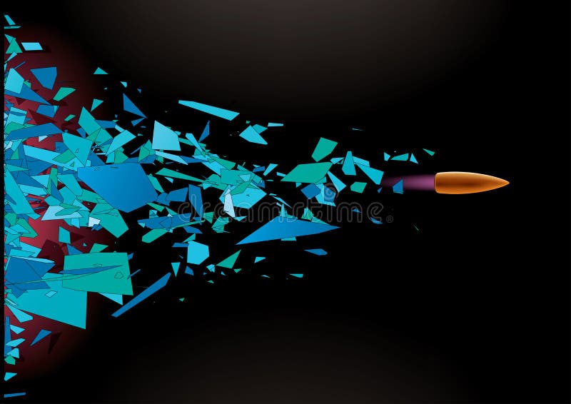 Red Bullet Shot Smashed the Walls on White Background with Creased ...