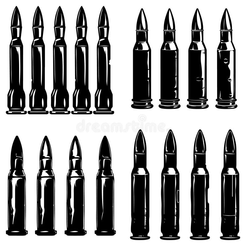 Bullet Silhouette Vector Illustration Stock Vector - Illustration of ...