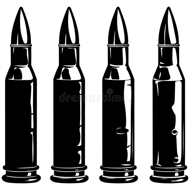 Bullet Silhouette Vector Illustration Stock Vector - Illustration of ...