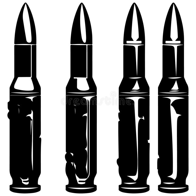 Bullet Silhouette Vector Illustration Stock Illustration - Illustration ...