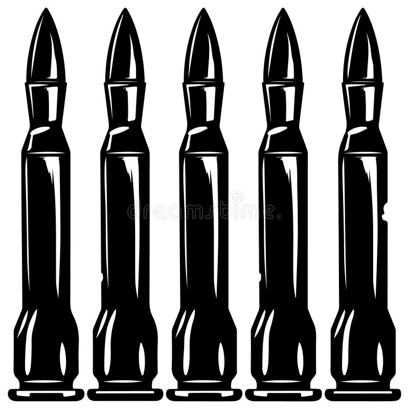 Bullet Silhouette Vector Illustration Stock Vector - Illustration of ...