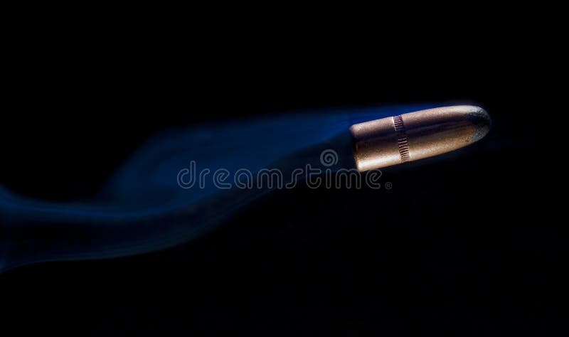 Bullet with smoke behind stock photo. Image of flying - 103600534