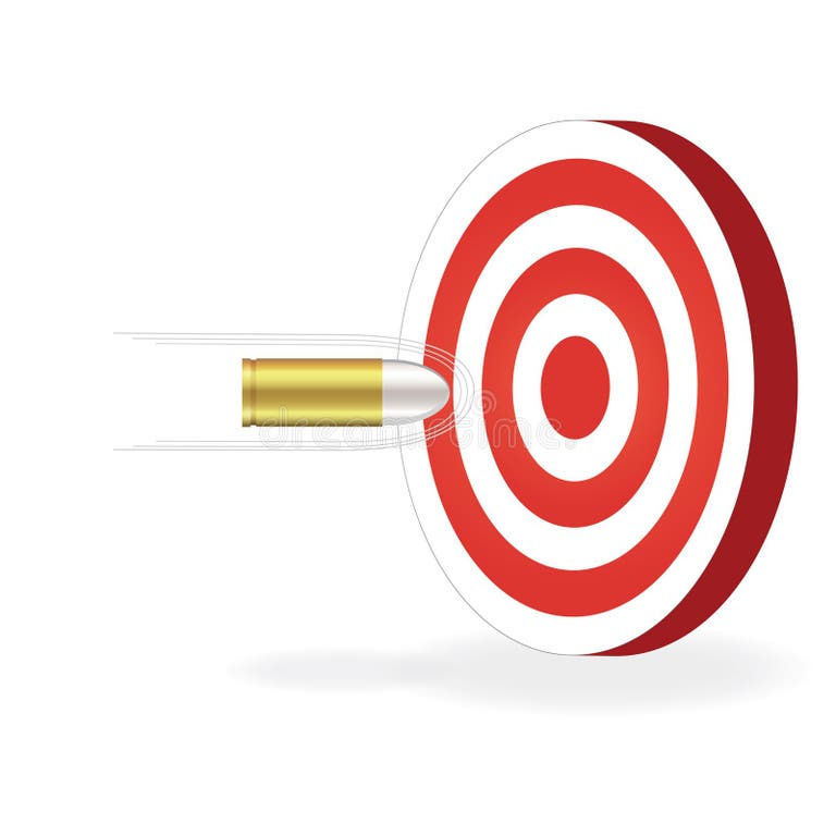 Bullet and Target stock vector. Illustration of metal - 19007443