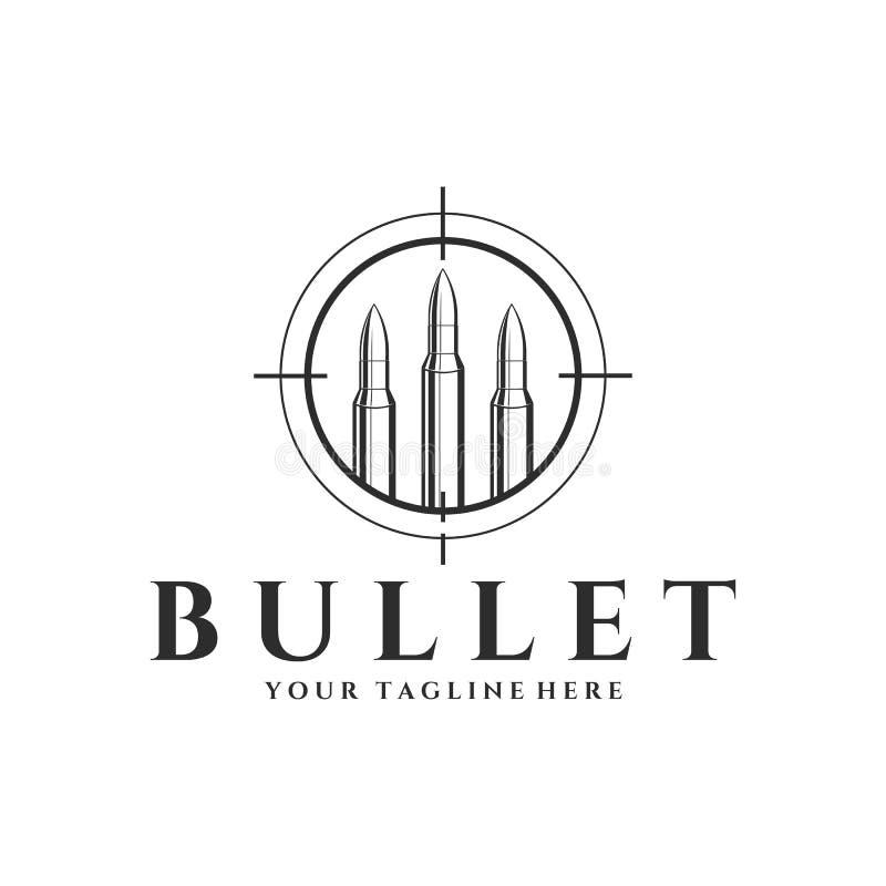 Bullet on Target Icon Logo Vector Vintage Illustration Design ...