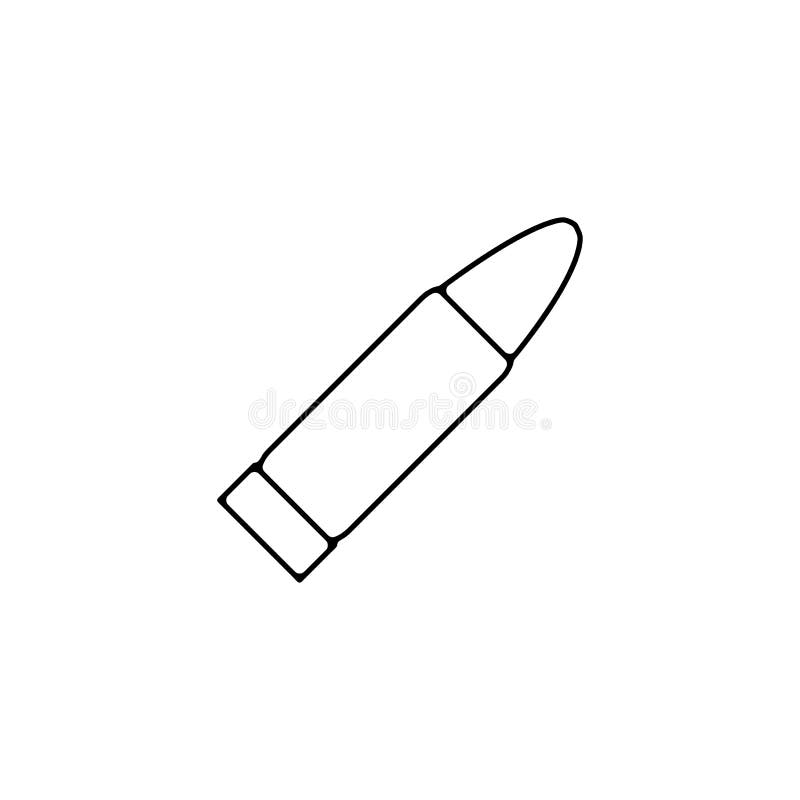 Bullet Thin Line Icon. Bullet Hand Drawn Thin Line Icon Stock Vector ...