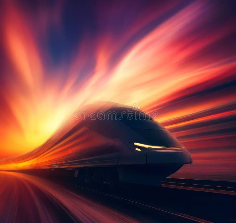 Bullet Train in Dynamic Motion Stock Illustration - Illustration of ...