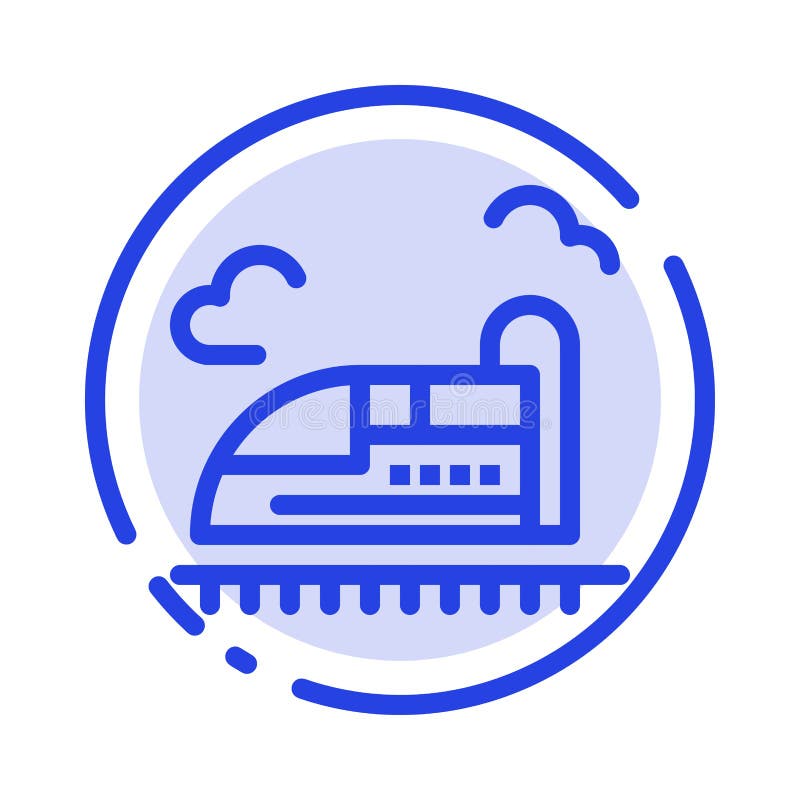 Bullet, Train, High, Speed Blue Dotted Line Line Icon Stock Vector ...