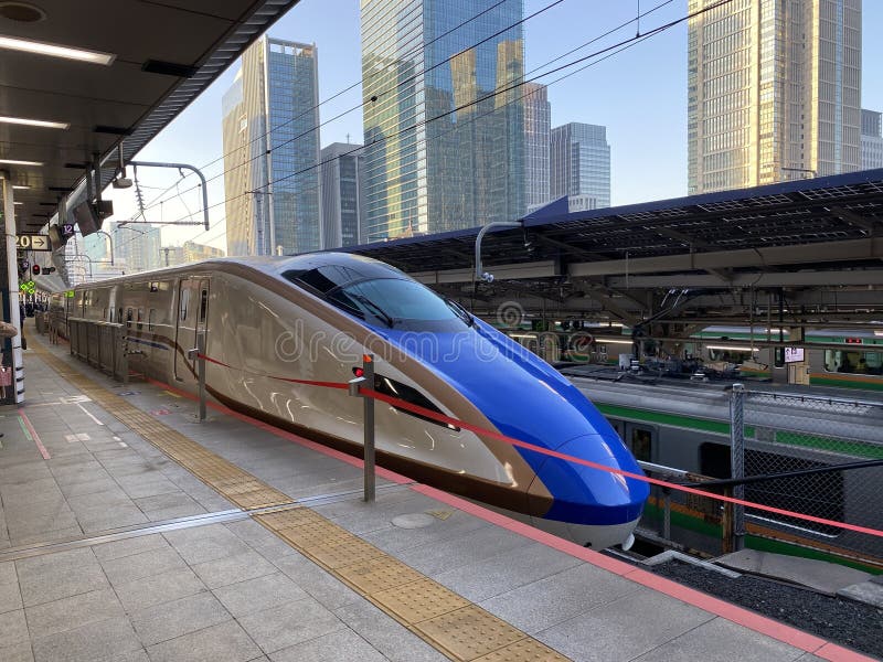 Fast Bullet Train, Driving and Passing Mountain Fuji Near Tokyo Stock ...