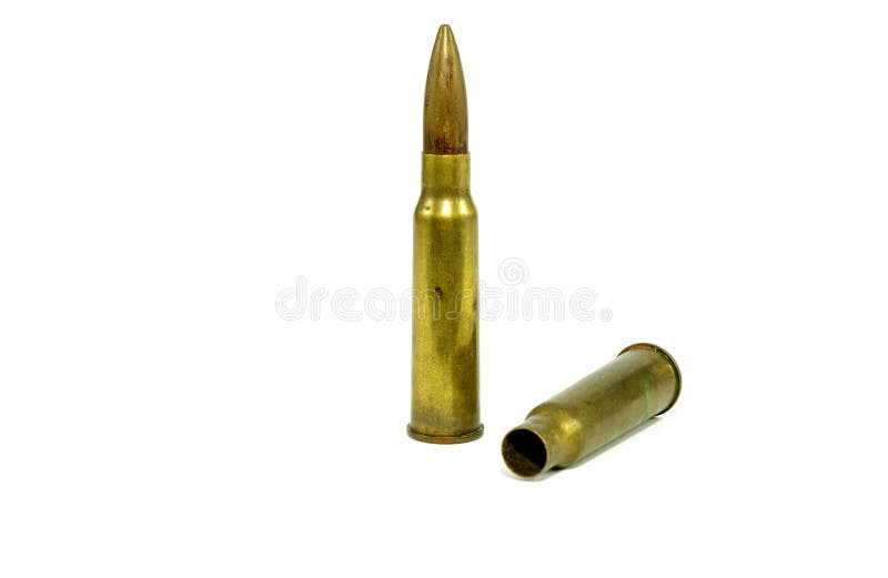 Bullet is on a White Backdrop. Stock Image - Image of danger, black ...