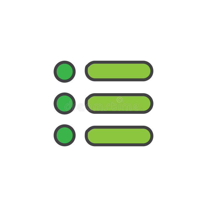 Bulleted List Icon in Colored Version Stock Illustration - Illustration ...