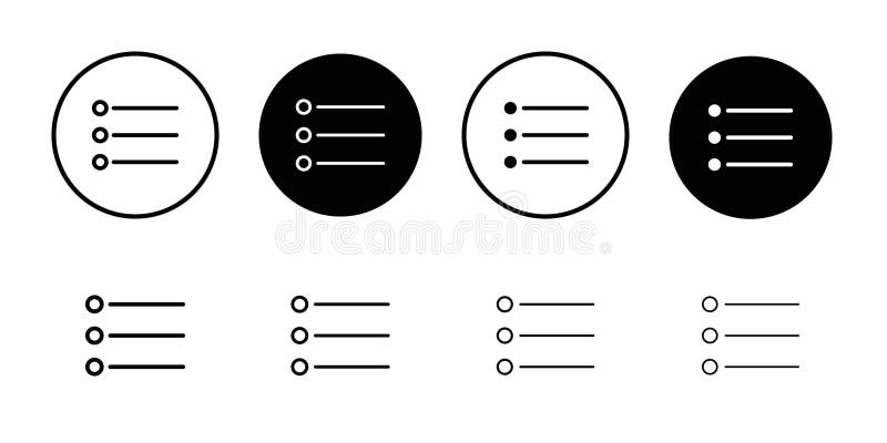 Bulleted List Icon Flat Fill Set Collection Stock Vector - Illustration ...