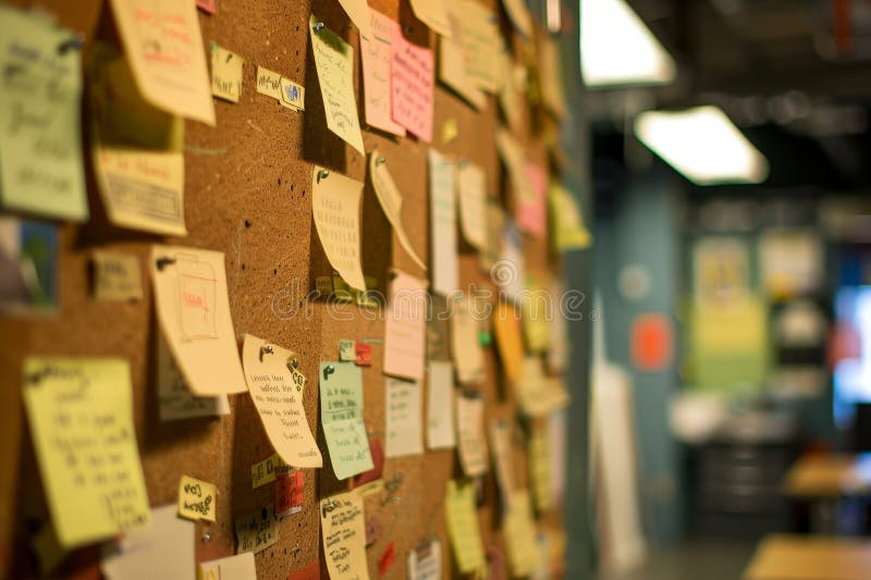 A Bulletin Board Covered in Numerous Notes, Announcements, and Upcoming ...