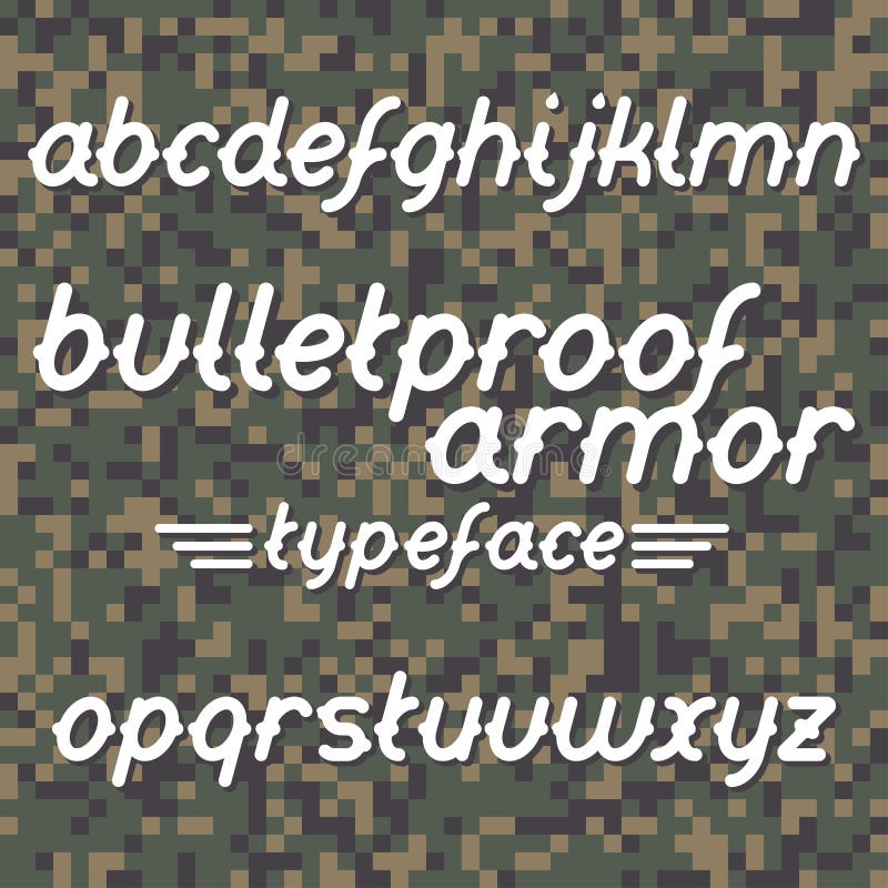 Bulletproof armor typeface stock vector. Illustration of army - 70845793