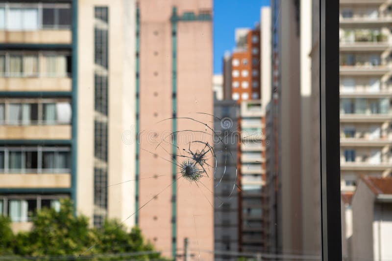 Bulletproof Glass for Homes and Cars Stock Photo - Image of broken ...