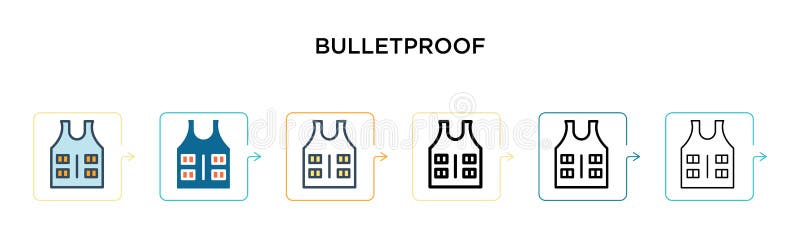 Bulletproof Vector Icon in 6 Different Modern Styles. Black, Two ...