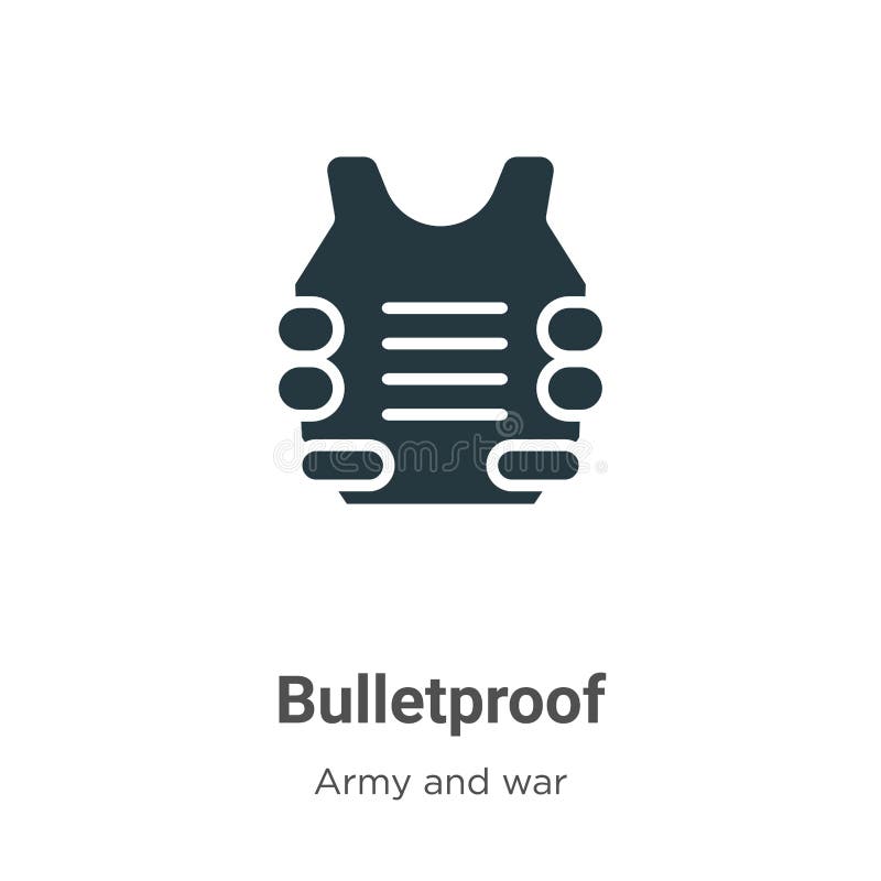 Bulletproof Vector Icon on White Background. Flat Vector Bulletproof ...