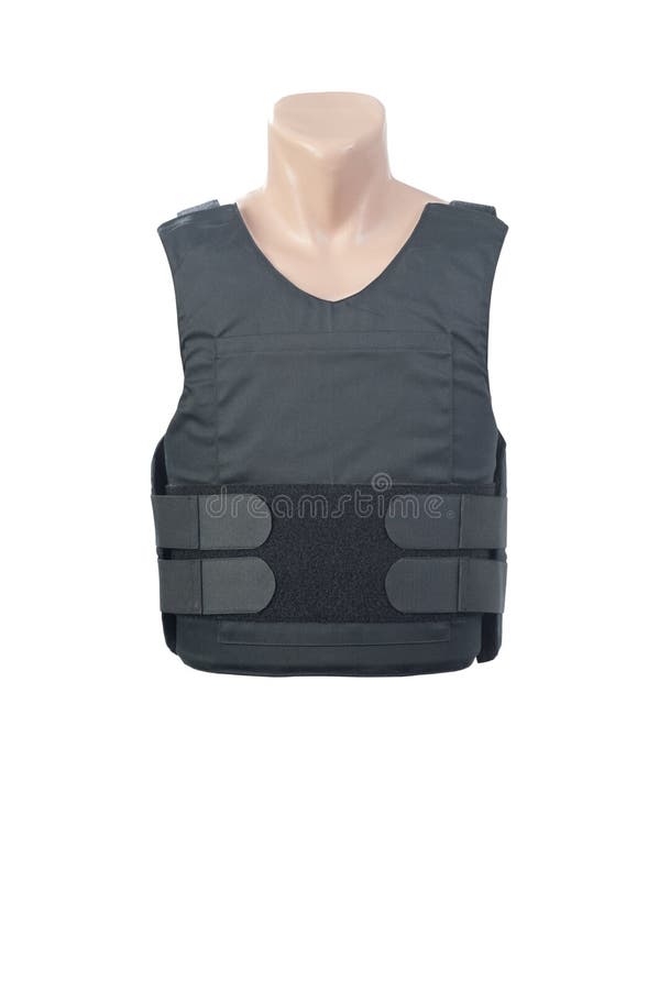 Heavy Bulletproof Vest Isolated Stock Image - Image of kevlar, green ...