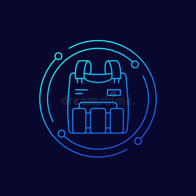 Bulletproof Vest Icon, Linear Design Stock Vector - Illustration of ...