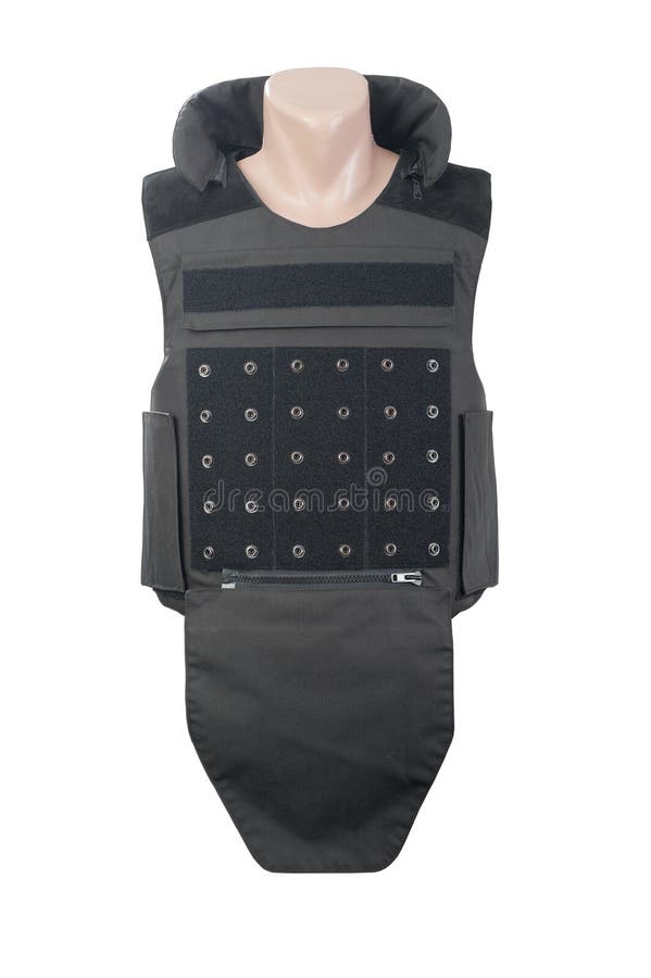 Heavy Bulletproof Vest Isolated Stock Image - Image of kevlar, green ...