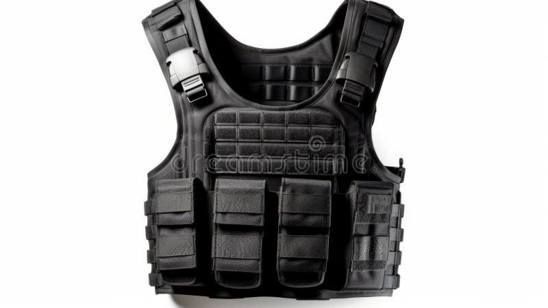A Bulletproof Vest Isolated On White Background Generative Ai Stock