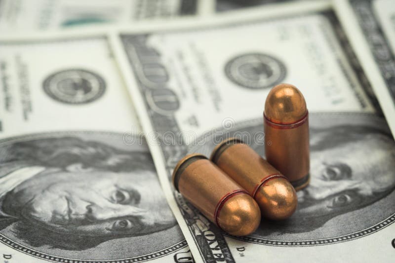 Bullets and money stock image. Image of money, ammunition - 12485675