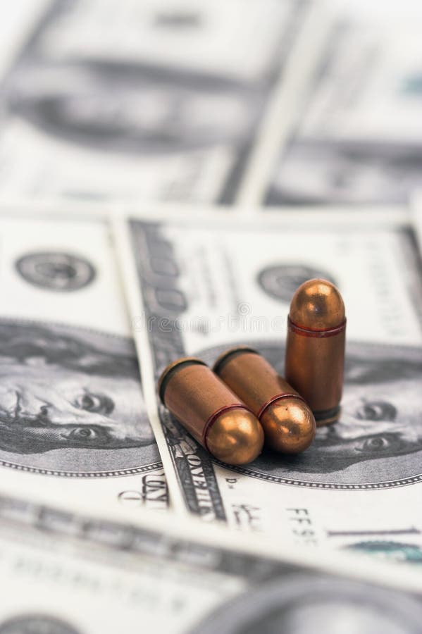 Bullets and money stock image. Image of money, ammunition - 12485675