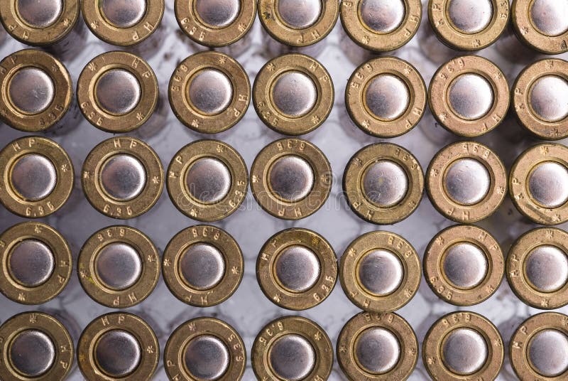 Rows of Hollow Point Bullets - Ammunition Stock Image - Image of line ...