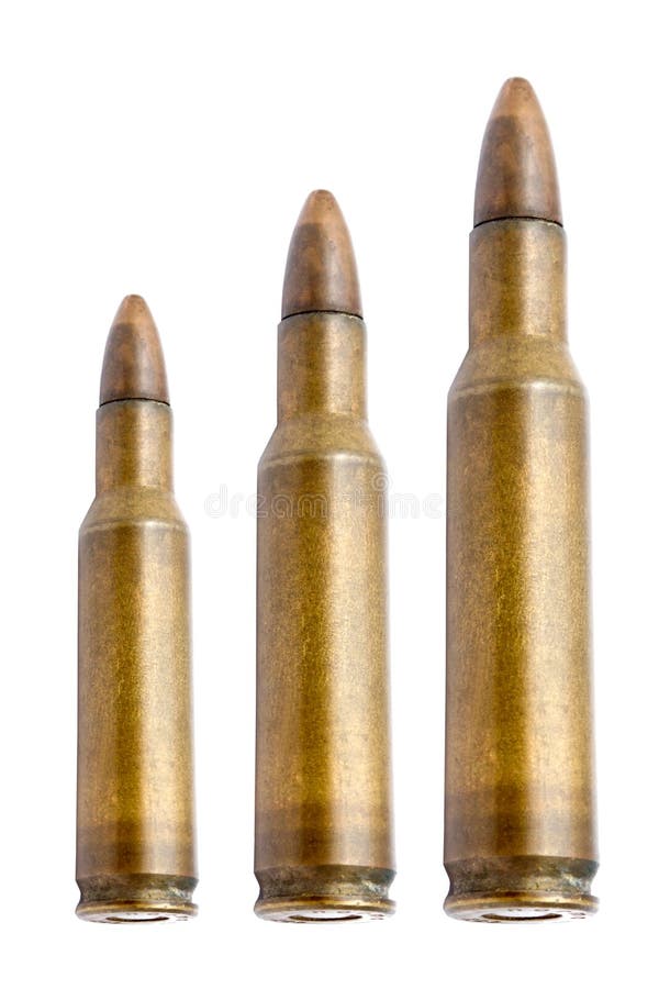 Three Assault Rifle Bullets Stock Photo - Image of corrosive, hunted ...