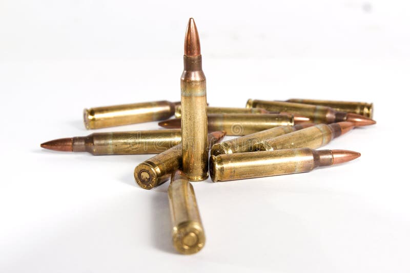 Three Assault Rifle Bullets Stock Photo - Image of corrosive, hunted ...