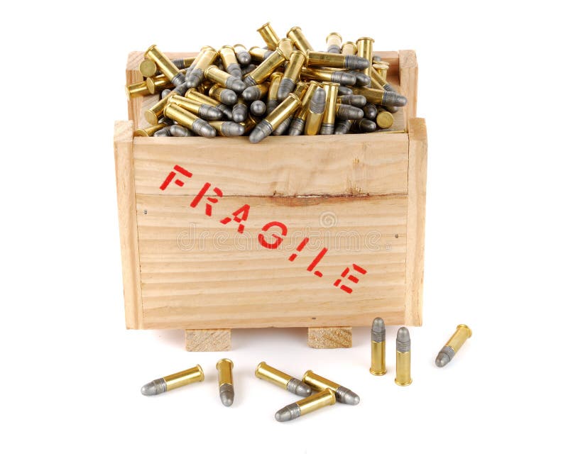 Bullets in a box stock image. Image of police, view, plated - 25768709