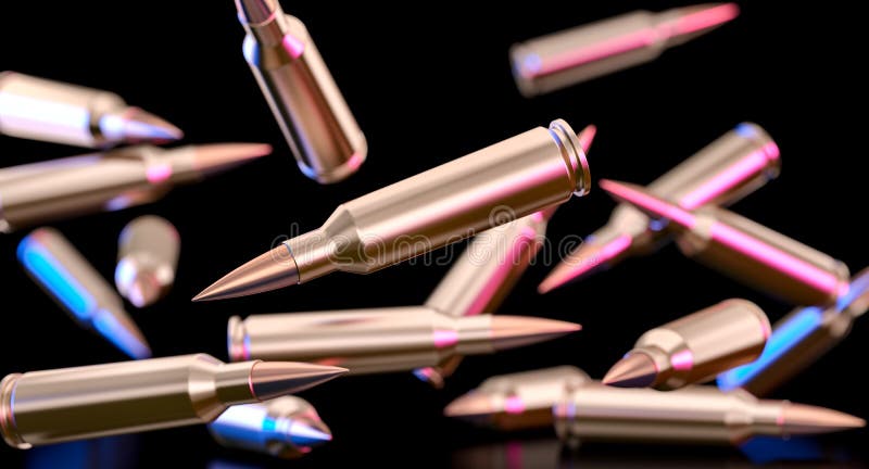 Bullets of a 7.62 Caliber Assault Rifle Stock Illustration ...
