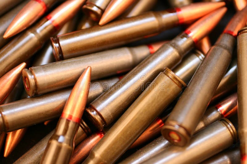 Standing rifle cartridges stock image. Image of casings - 1022871