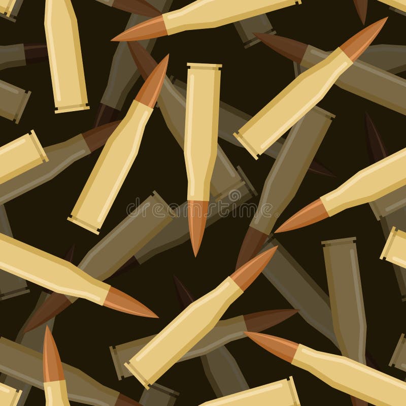 Bullets 3d Seamless Pattern. Texture of Military Ammunition. Stock ...
