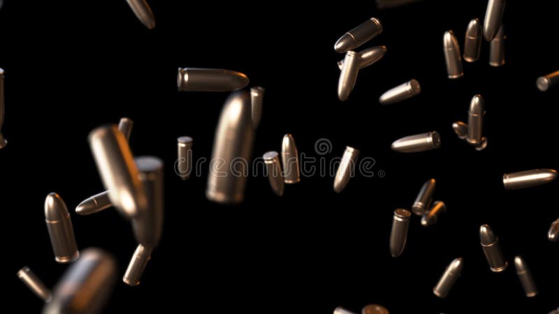 Bullets Falling on Black with Luma Matte Seamless Looping Background 4K ...
