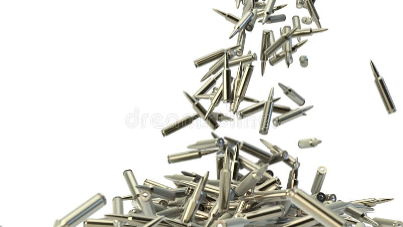 Bullets falling down stock video. Video of ammunition - 55070179