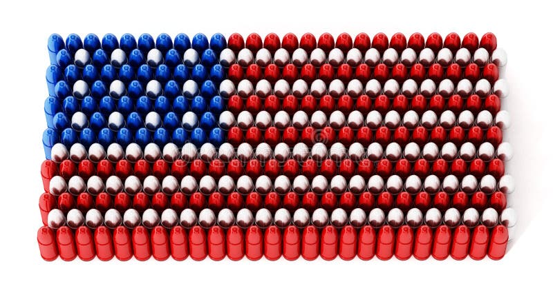 Bullets Forming an American Flag. 3D Illustration Editorial Photography ...