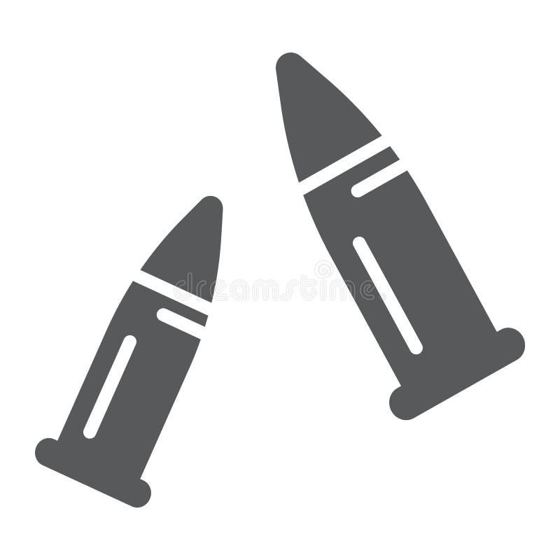 Bullets Glyph Icon, Ammunition and Army, Caliber Sign, Vector Graphics ...