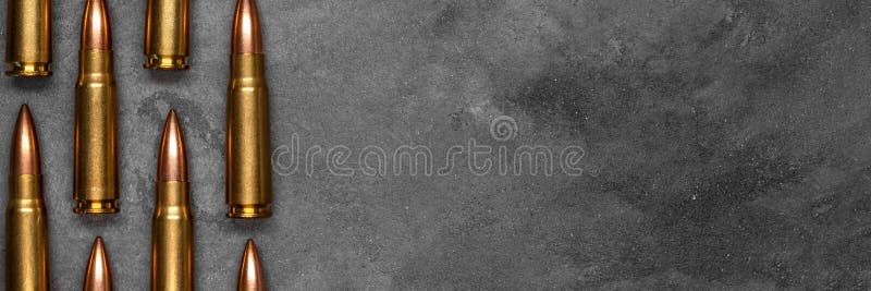 Bullets on Gray Background Banner Stock Photo - Image of banner, brass ...