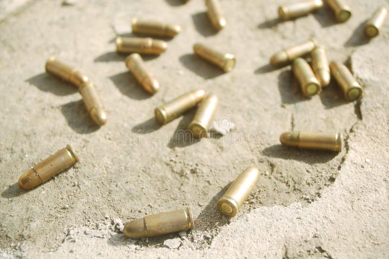Bullets on the ground stock image. Image of automatic - 30433093