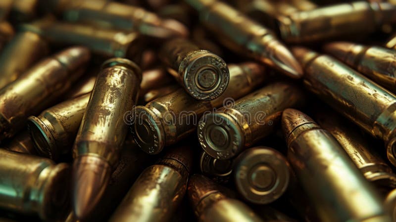 Bullets from the Gun Placed on a Table Stock Photo - Image of army ...