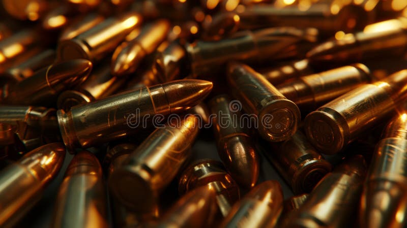 Bullets from the Gun Placed on a Table Stock Photo - Image of military ...