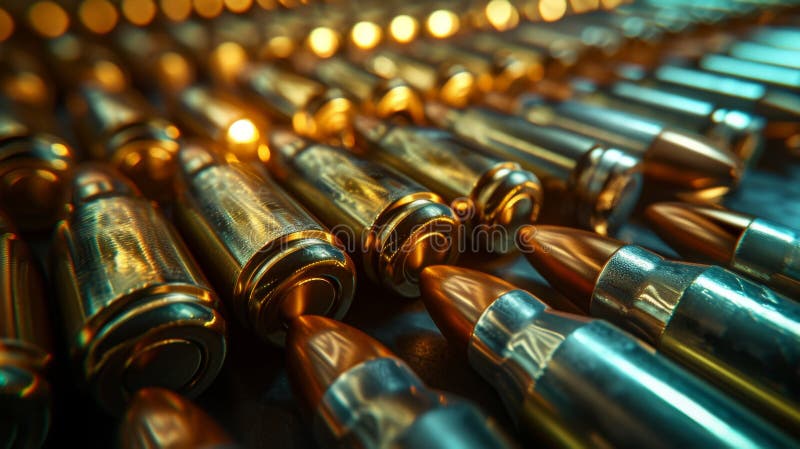 Bullets from the Gun Placed on a Table Stock Photo - Image of power ...