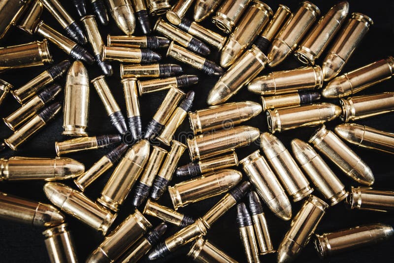 Bullets from the Gun on the Table Stock Photo - Image of shell ...