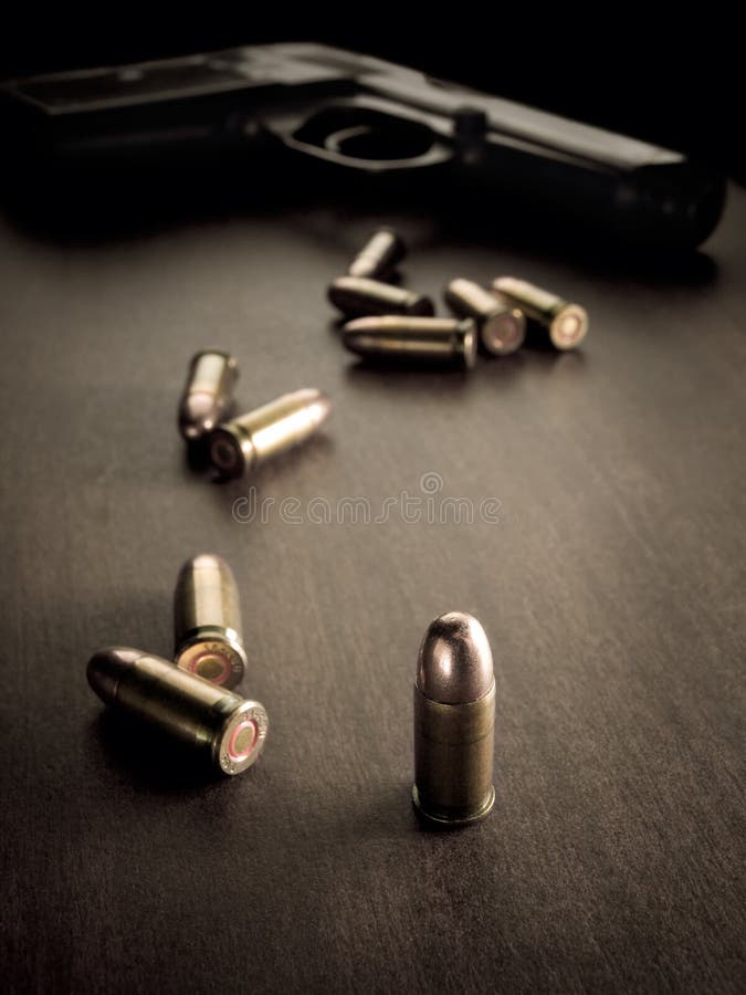 Bullets with gun stock image. Image of rounds, copyspace - 3259687