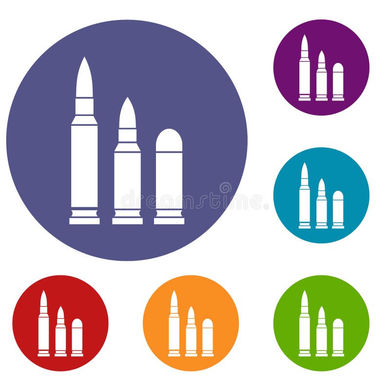 Bullets icons set stock vector. Illustration of pistol - 95785062