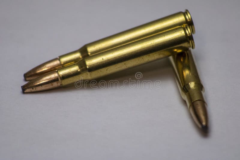 30.06 Bullets laying down stock image. Image of case - 211297377
