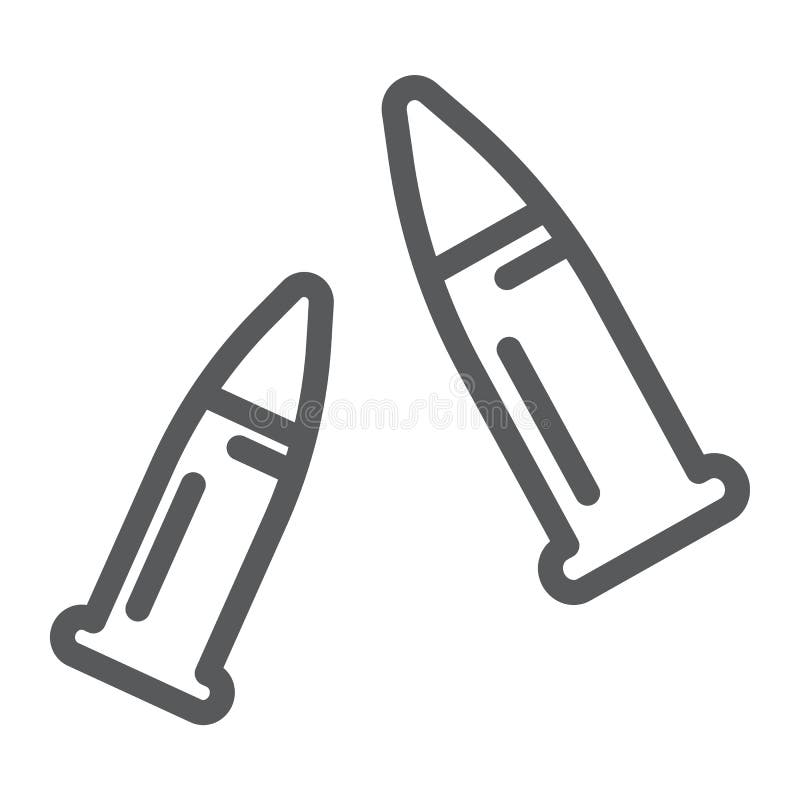 Bullets Glyph Icon, Ammunition and Army, Caliber Sign, Vector Graphics ...