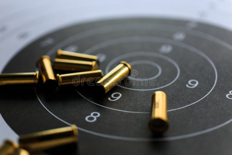Bullets on Paper Target for Shooting Practice Stock Image - Image of ...